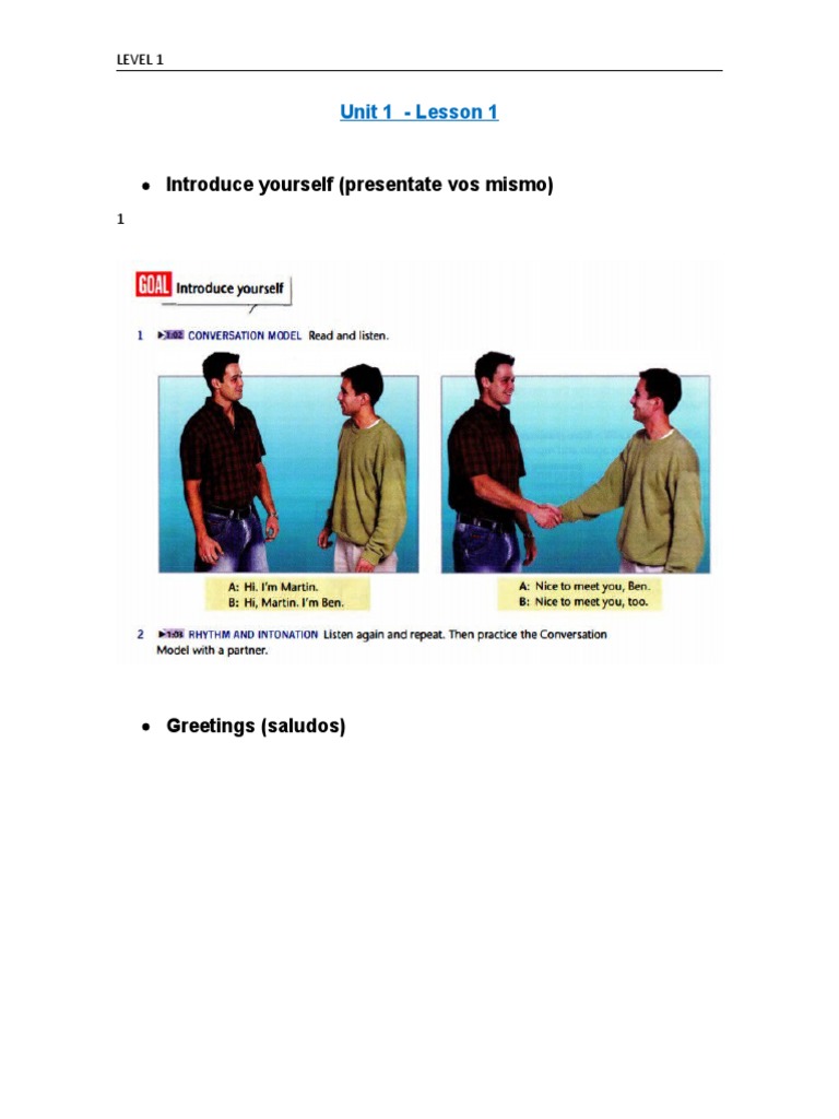 Unit 1 Lesson 1 | PDF