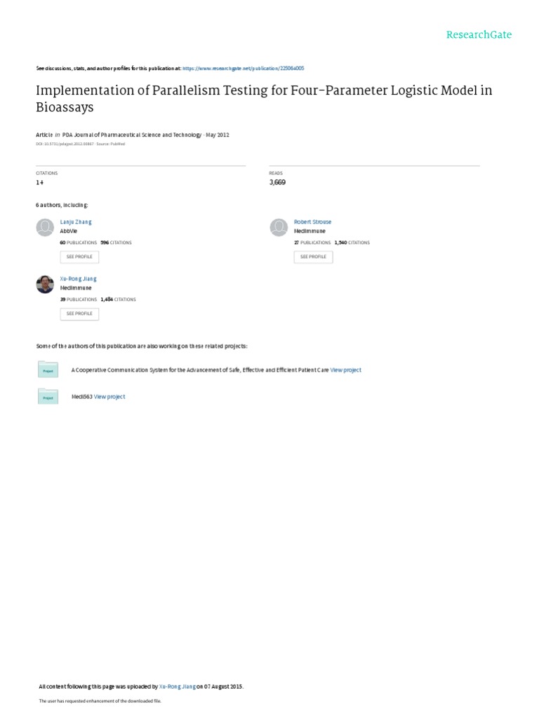 Implementation of Parallelism Testing For Four-Parameter Logistic Model ...