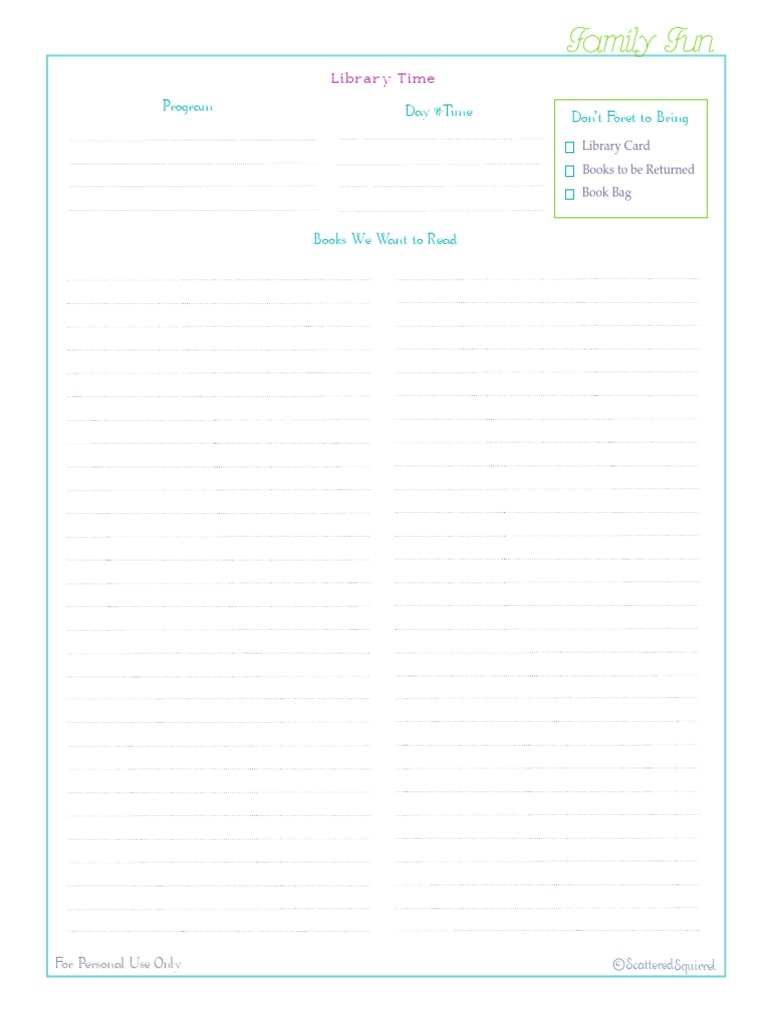 Library Time PDF | PDF | Wellness