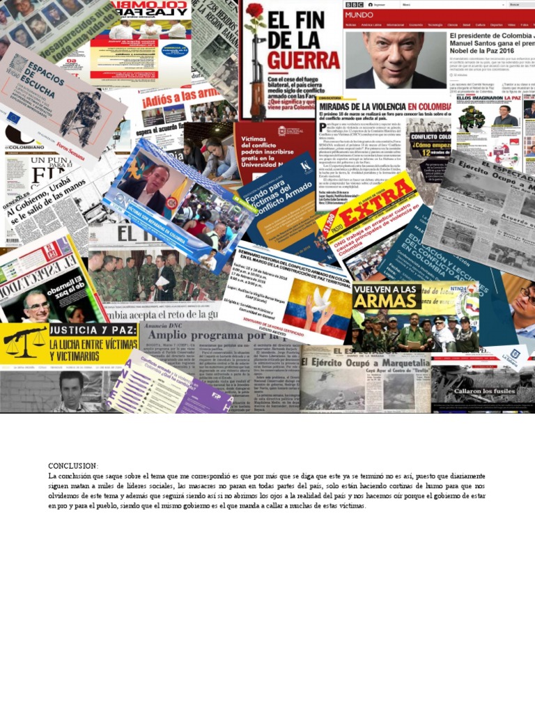 Collage Noticias Comflicto Armado en Colombia | PDF
