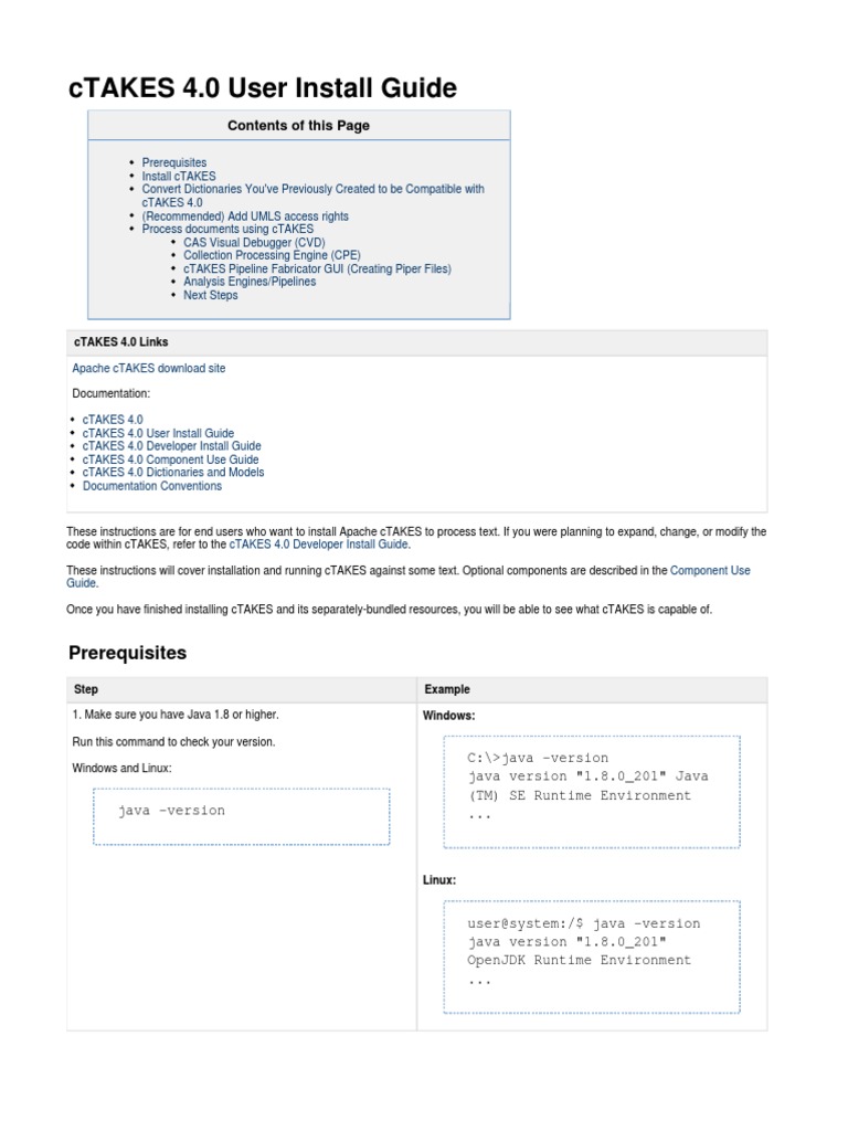 cTAKES 4.0 User Install Guide: Contents of This Page | PDF | Zip (File Format) | Directory ...