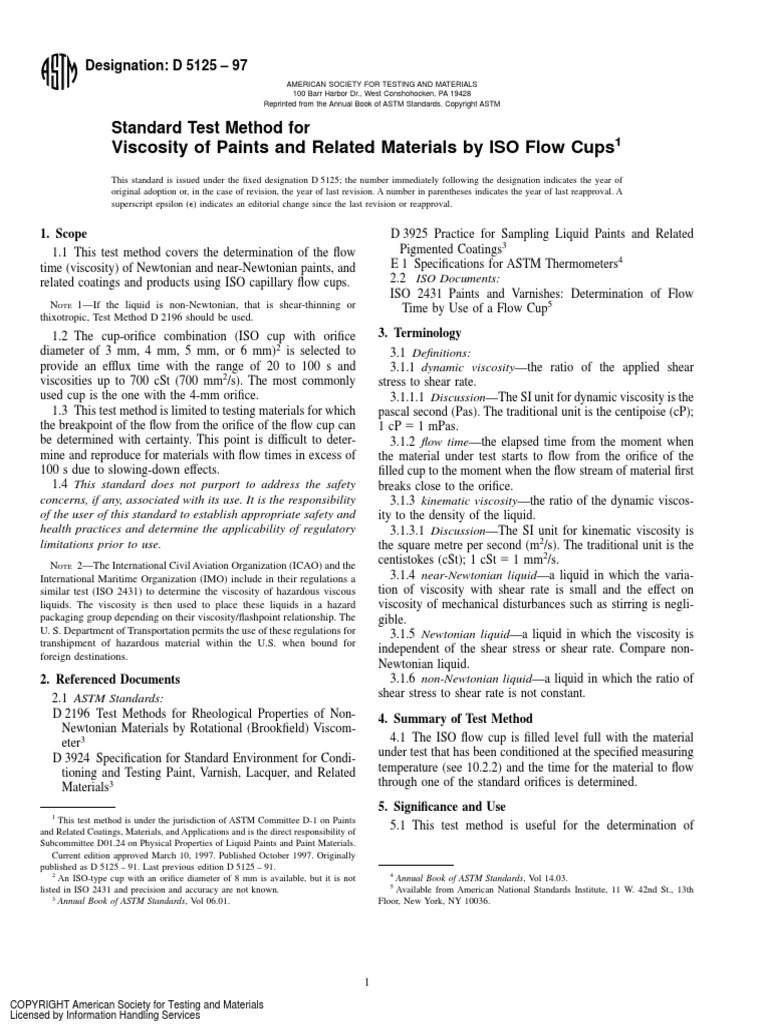 Astm D 5125 | PDF | Viscosity | Shear Stress
