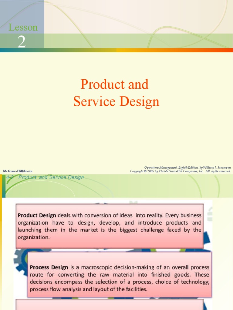 Product and Service Design: Lesson | PDF | Reliability Engineering ...