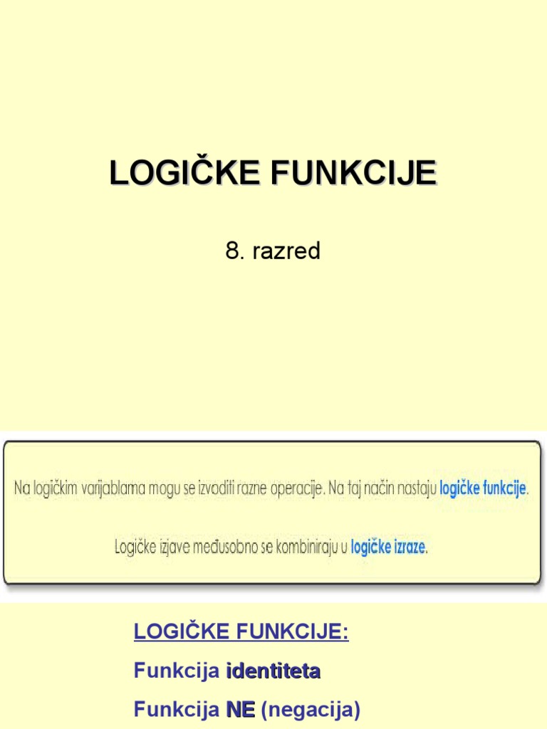 Logicke Funkcije | PDF