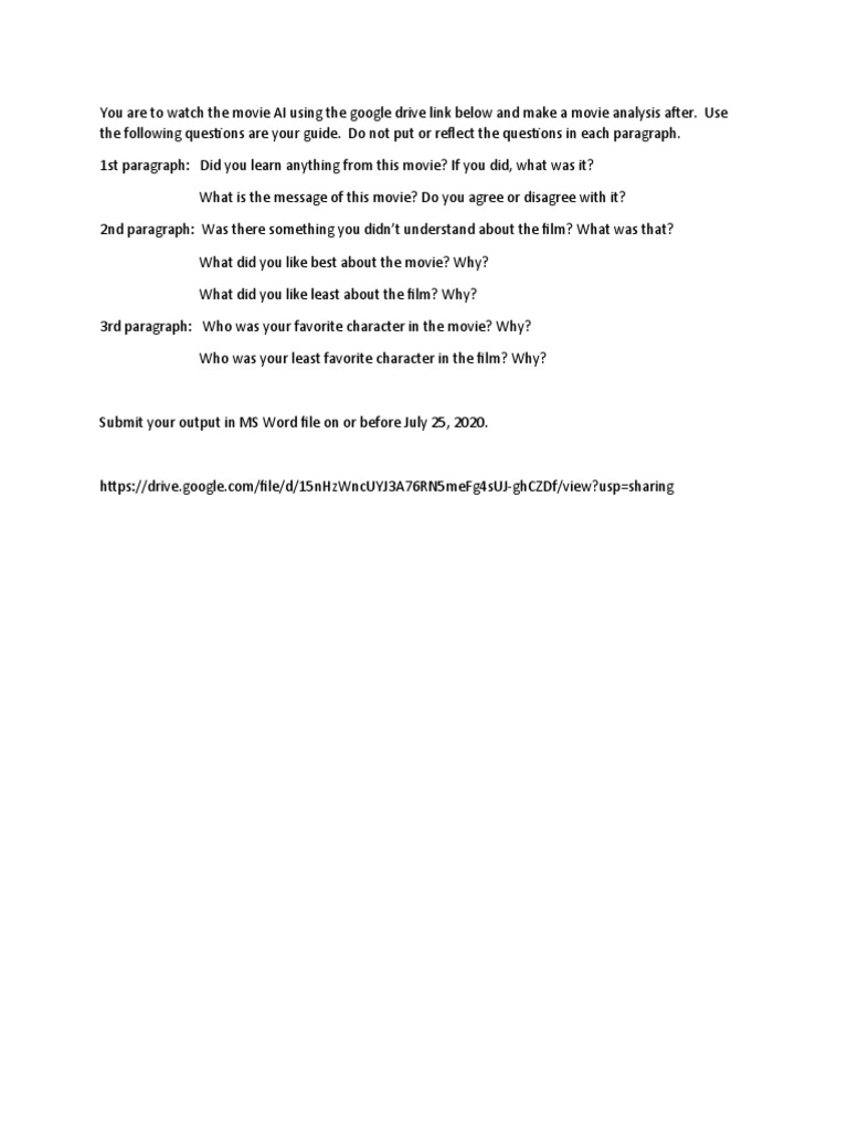 Film Analysis Assignment Guide | PDF