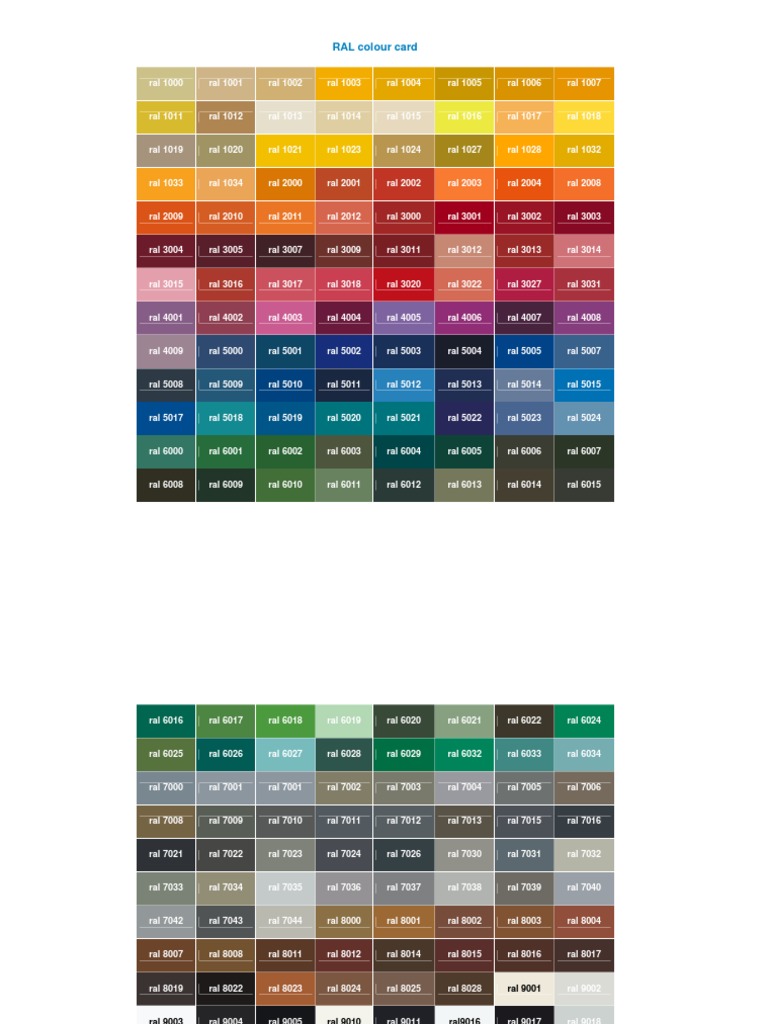 Jotun-RAL Colour Card | PDF