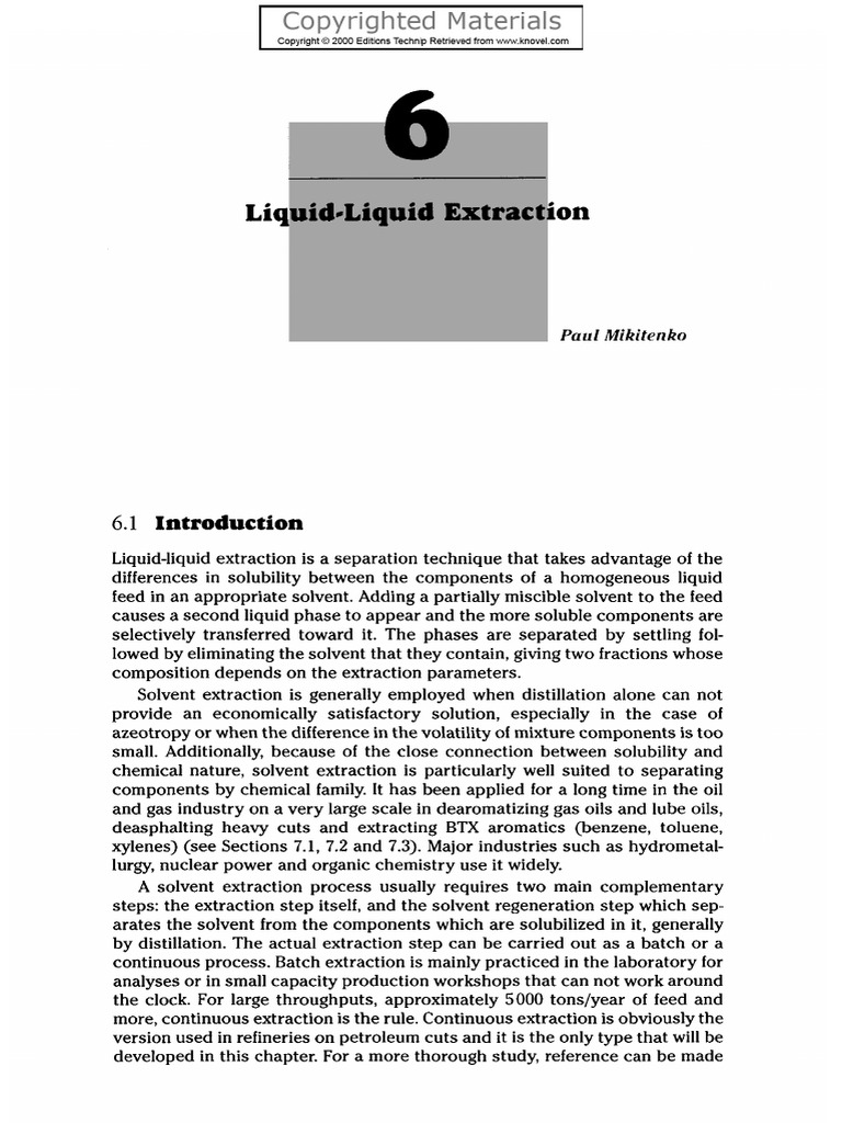 Technip Separations PDF | PDF | Solubility | Phase (Matter)