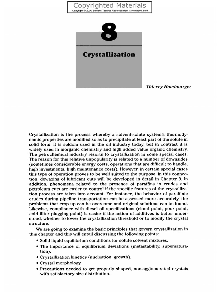 Technip Separations PDF | PDF | Crystallization | Nucleation