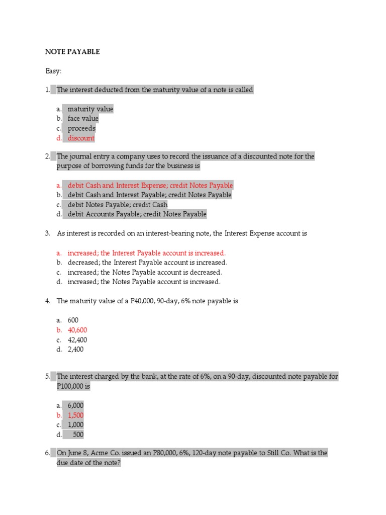 Note Payable: D. Discount | PDF | Refinancing | Debits And Credits
