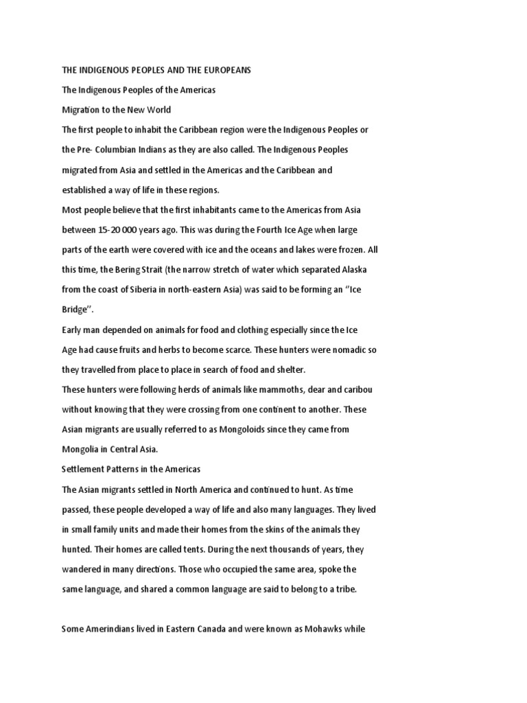 The Indigenous Peoples and The Europeans | PDF | Travel | History