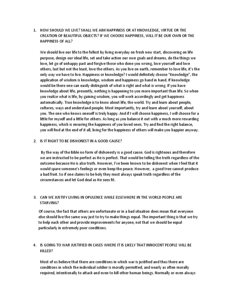 How Should We Live 2 | Download Free PDF | Wisdom | Happiness