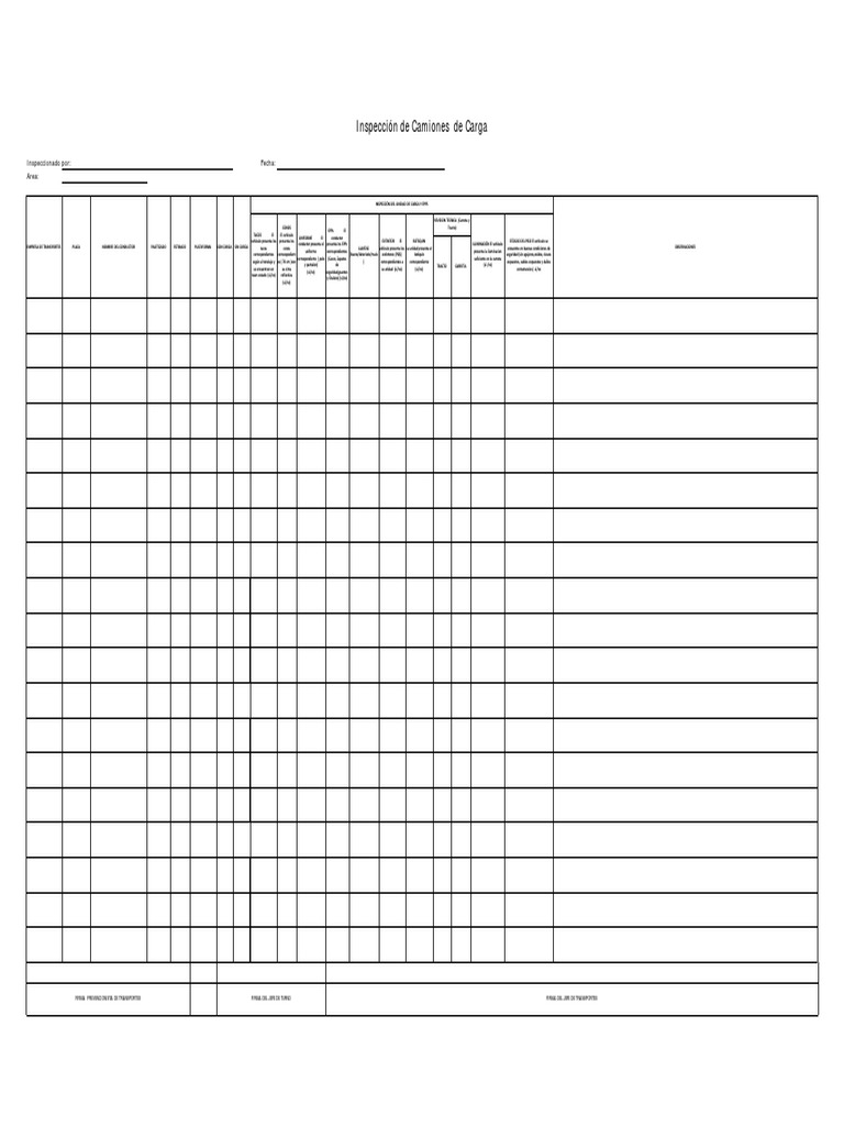 Formato de Inspeccion de Camiones 2020 PDF | PDF | Transporte