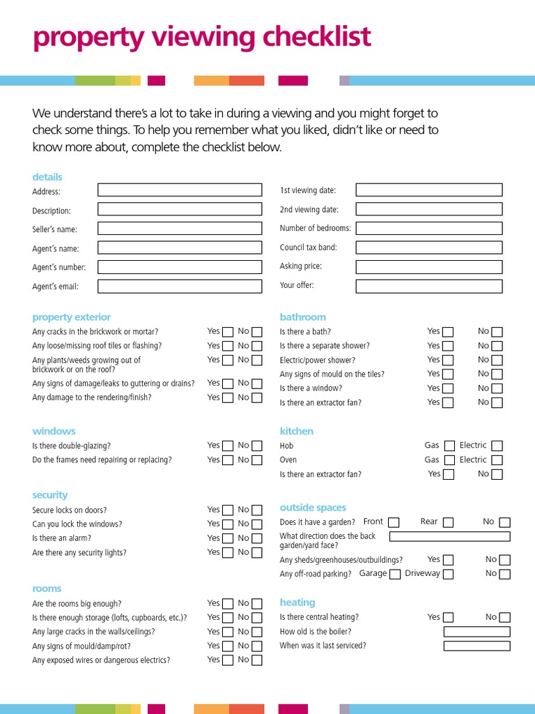 Property Viewing Checklist: Details | Download Free PDF | Building ...