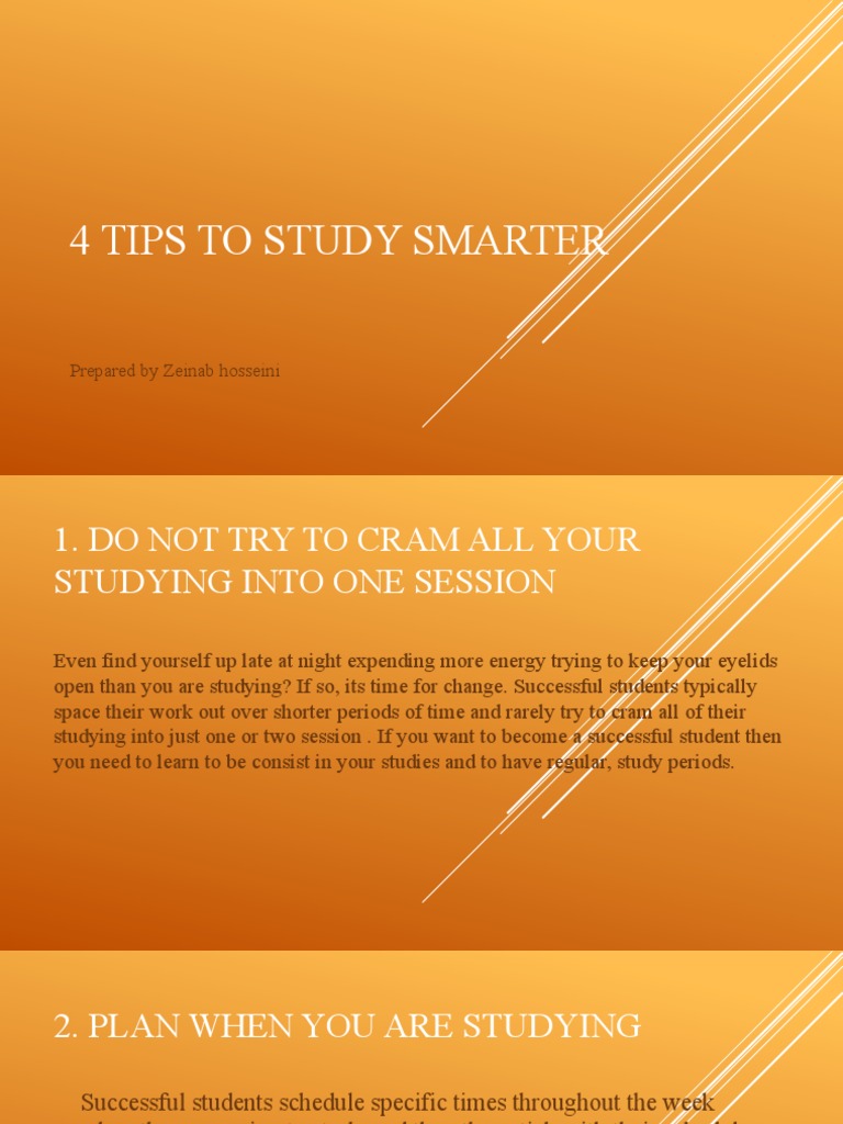 4 Tips To Study Smarter | PDF | Career & Growth | Self-Improvement