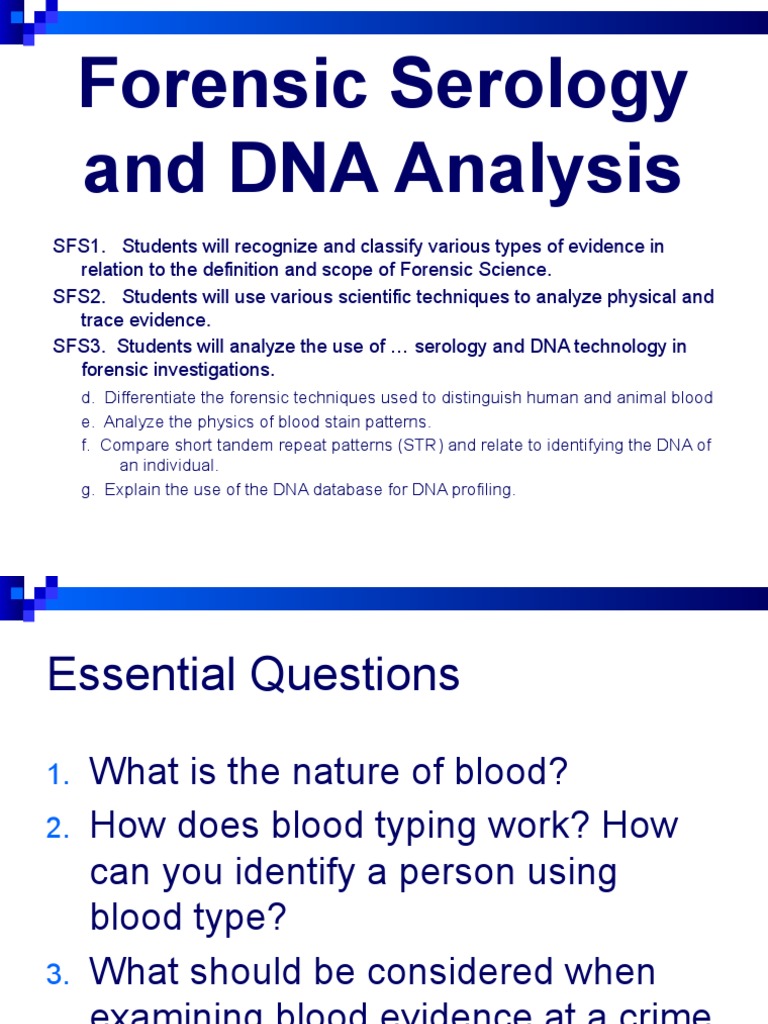 11 - Forensic Serology | PDF | Blood Type | Dna Profiling