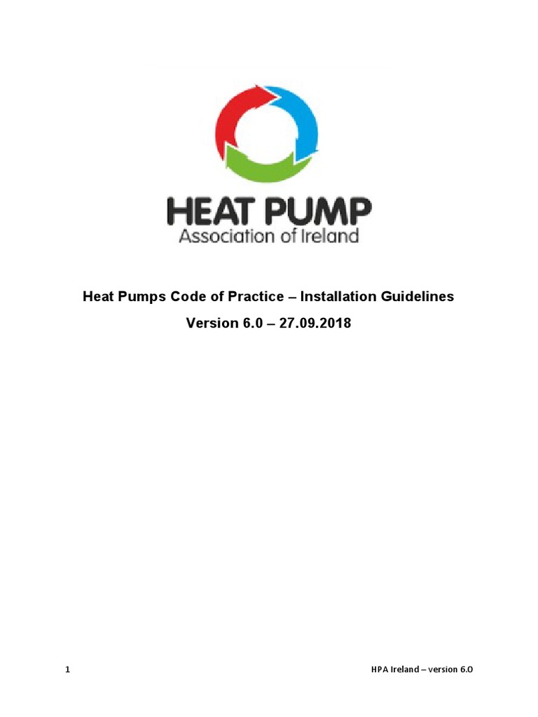 HPAI Heat Pump Code of Practice | PDF | Heat Pump | Water Heating