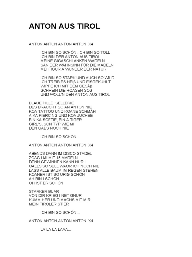 Anton Aus Tirol | PDF