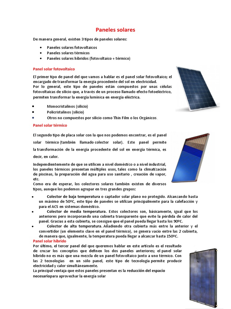 Paneles Solares | PDF | Energía solar | Panel solar