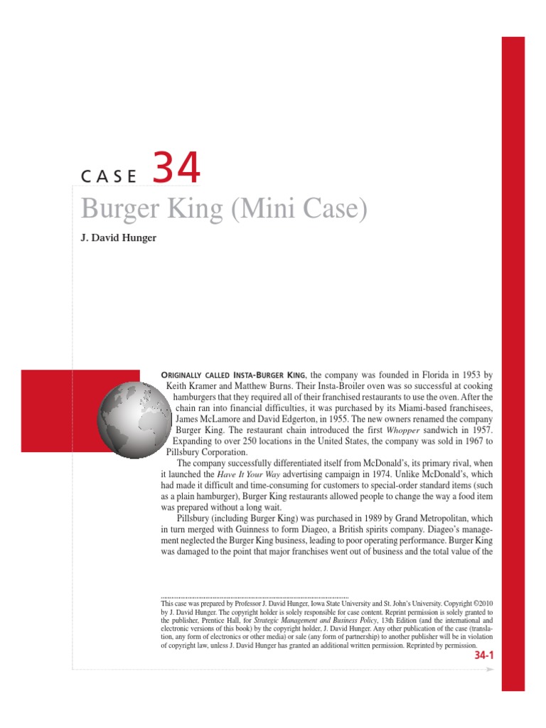Burger King (Mini Case) | PDF | Fast Food Restaurants | Hamburgers