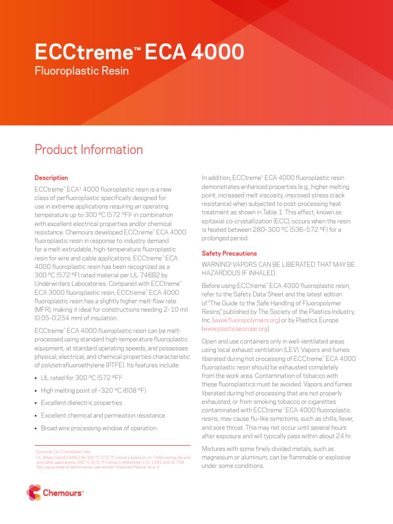 Ecctreme Eca 4000 Product Info | PDF | Extrusion | Building Materials
