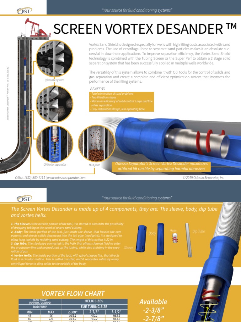 OSI - Screen Vortex Desander | PDF | Pipe (Fluid Conveyance) | Chemical ...