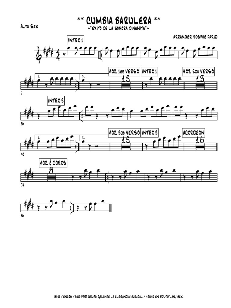 Cumbia Barulera - Sonora Dinamita PDF | PDF