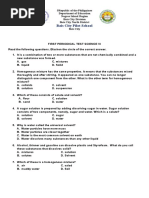 Science 6 1st Periodical Test With Answer Key | PDF | Mixture | Filtration