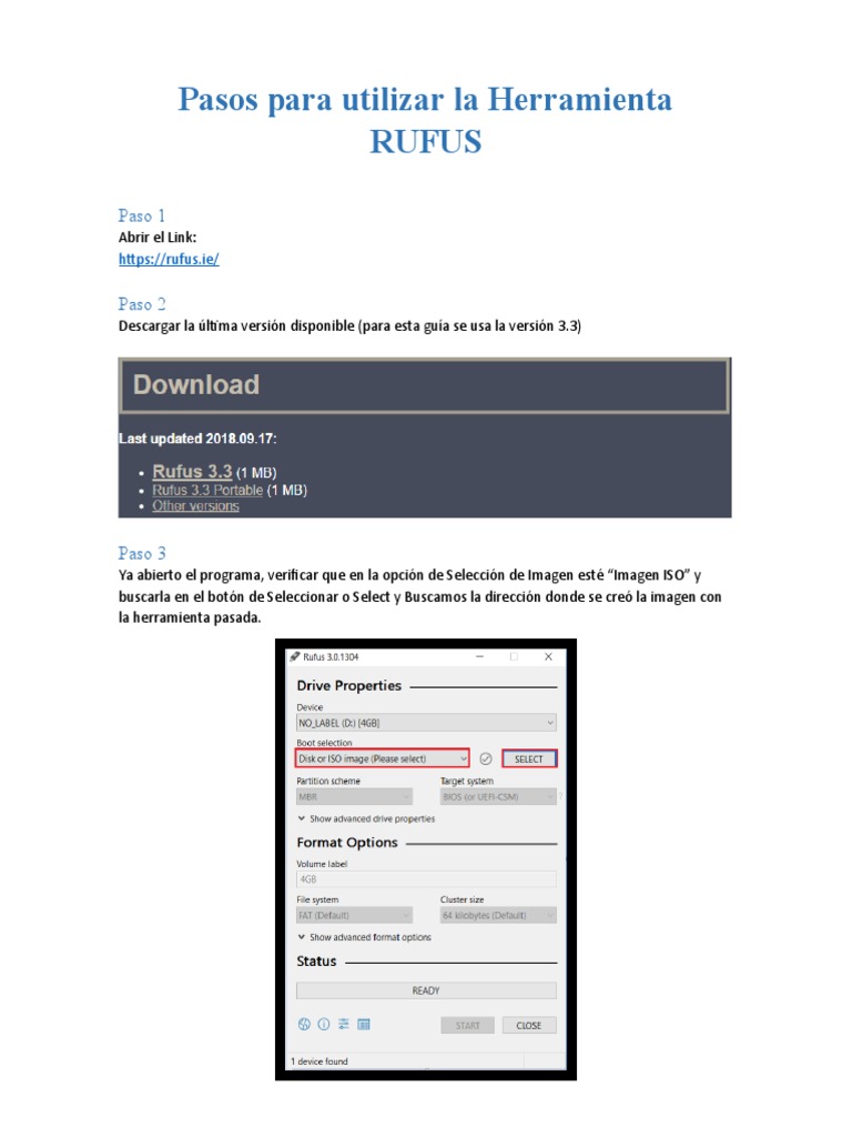 Guia Uso de Rufus N | PDF | Windows 10 | Plataformas de computación