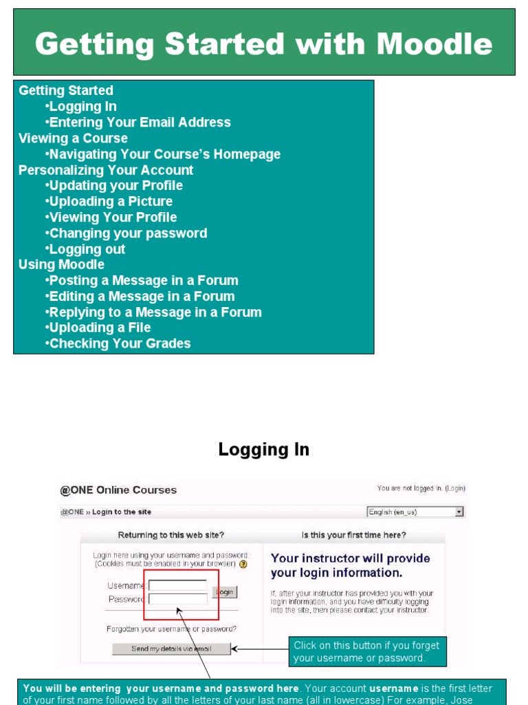 Getting Started With Moodle | PDF | Internet Forum | Password