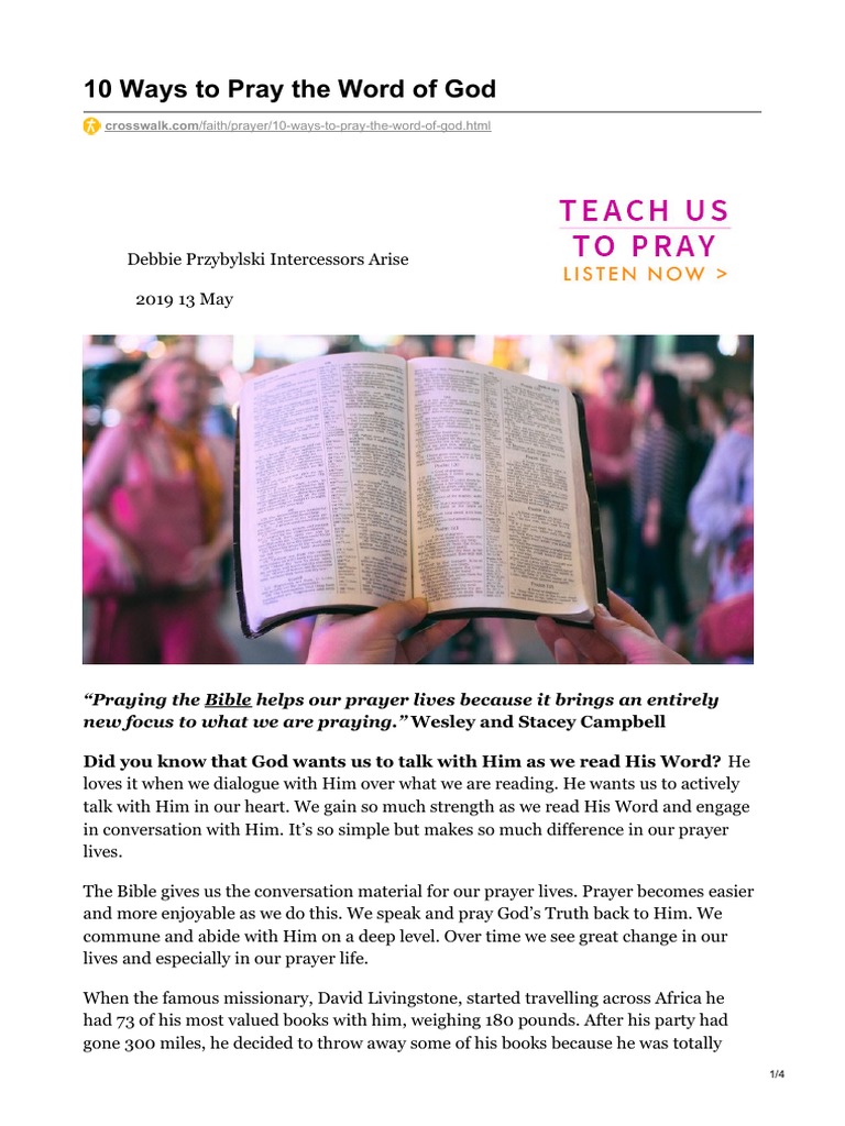 10 Ways To Pray The Word of God | PDF | Revelation | Prayer