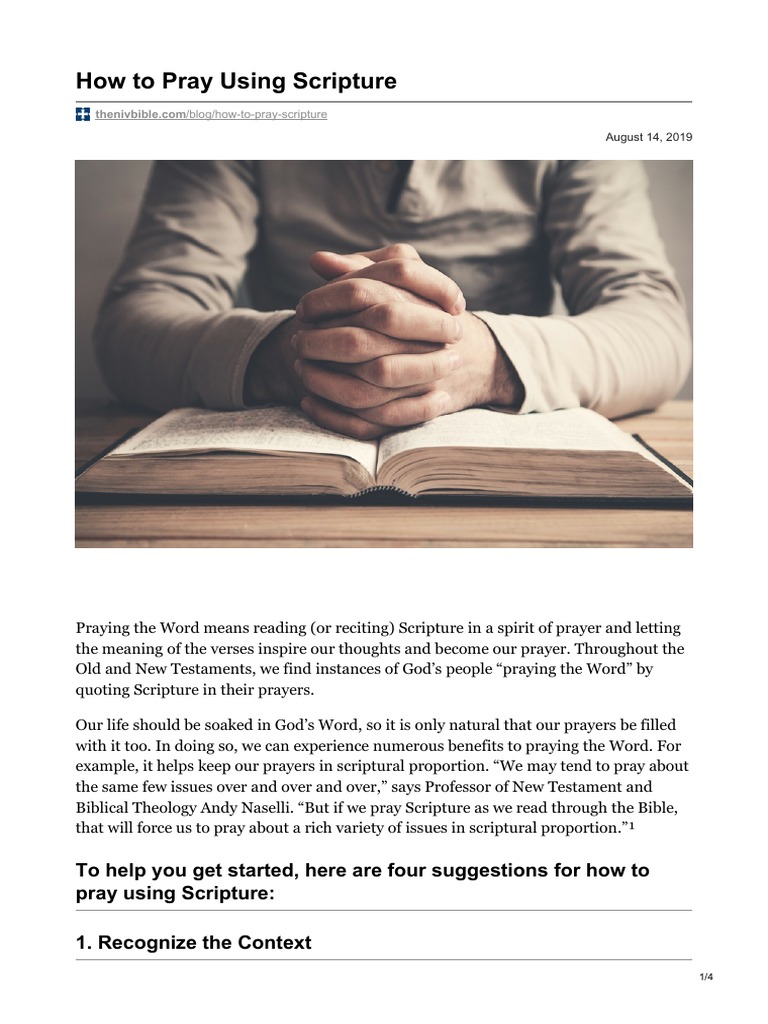 How To Pray Using Scripture | PDF | Prayer | Chapters And Verses Of The ...