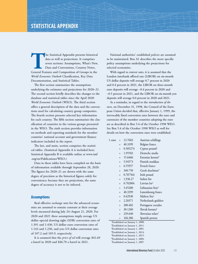 Statistical Appendix: World Economic Outlook Classification, Key Data ...