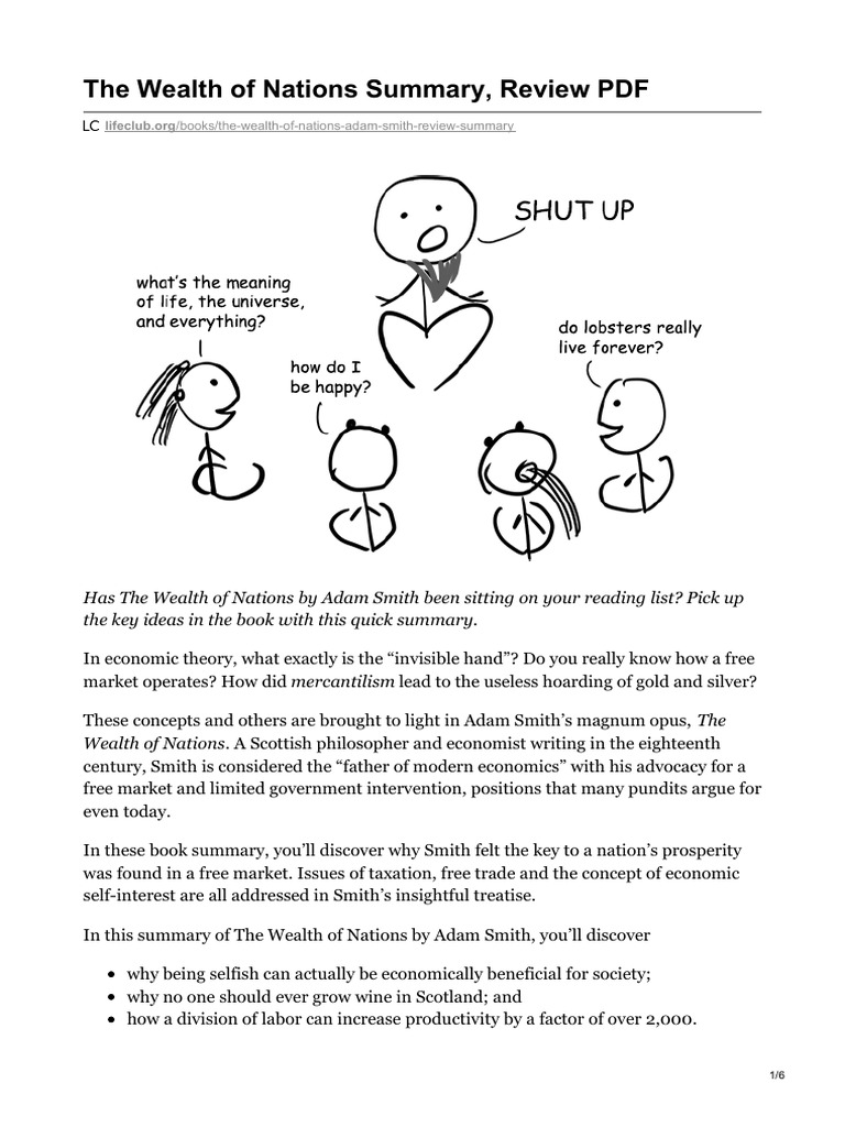 An In-Depth Summary of Key Concepts from Adam Smith's The Wealth of ...