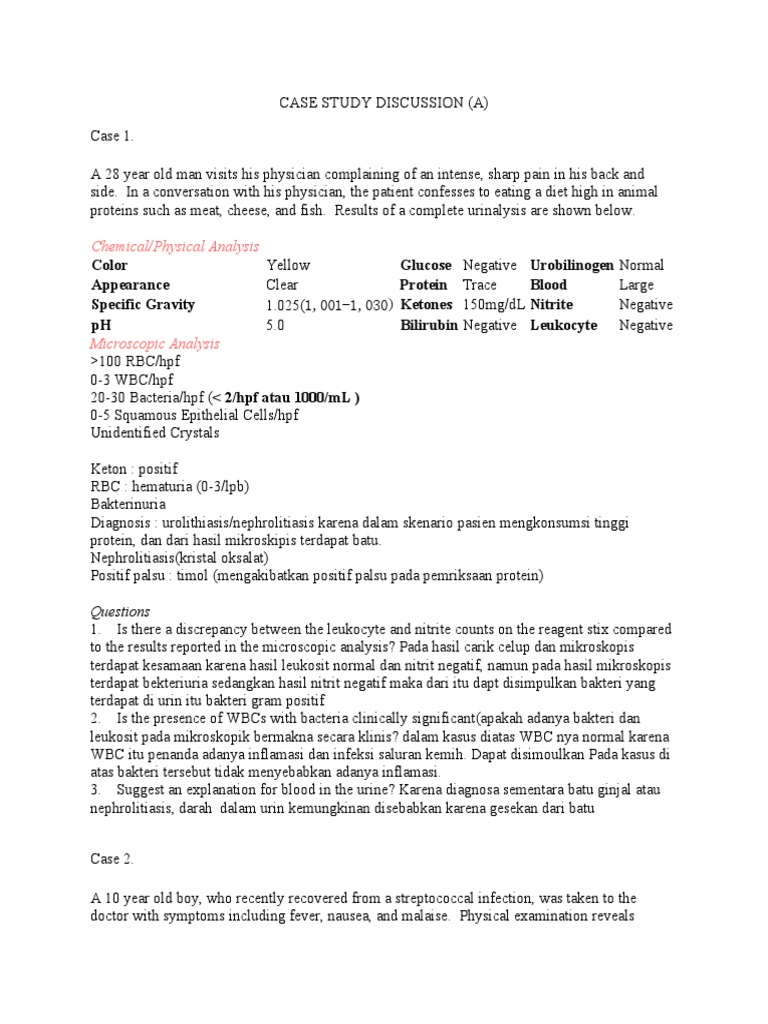 CASE STUDY DISCUSSION (A) Docx Isi | PDF | White Blood Cell | Medical ...