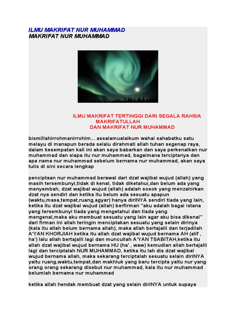 Ilmu Makrifat Nur Muhammad | PDF