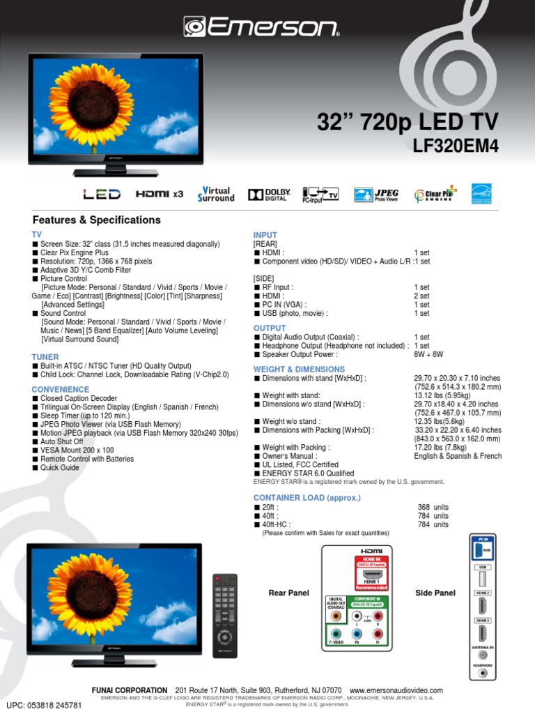 Lf320em4 en Le | PDF | Hdmi | Broadcast Engineering