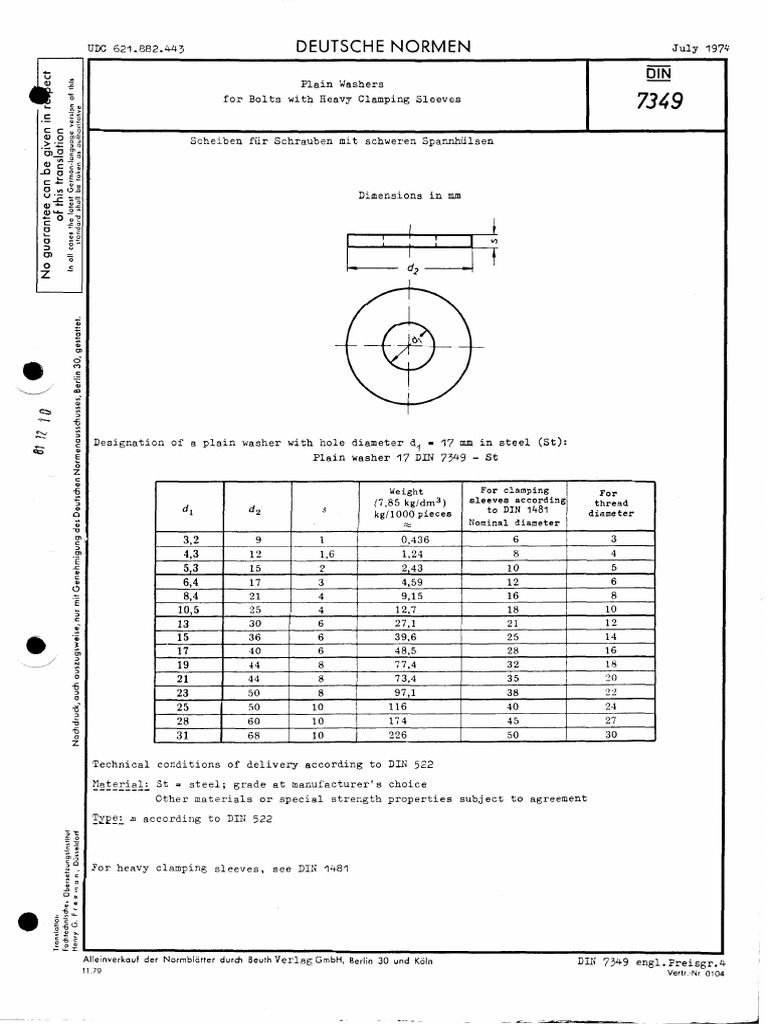 DIN 7349 - Arruela Plana PDF | PDF