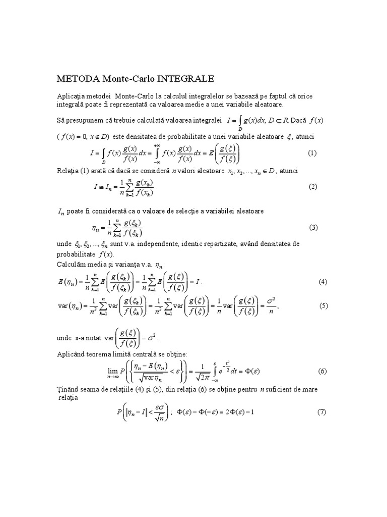 Metoda Monte Carlo | PDF