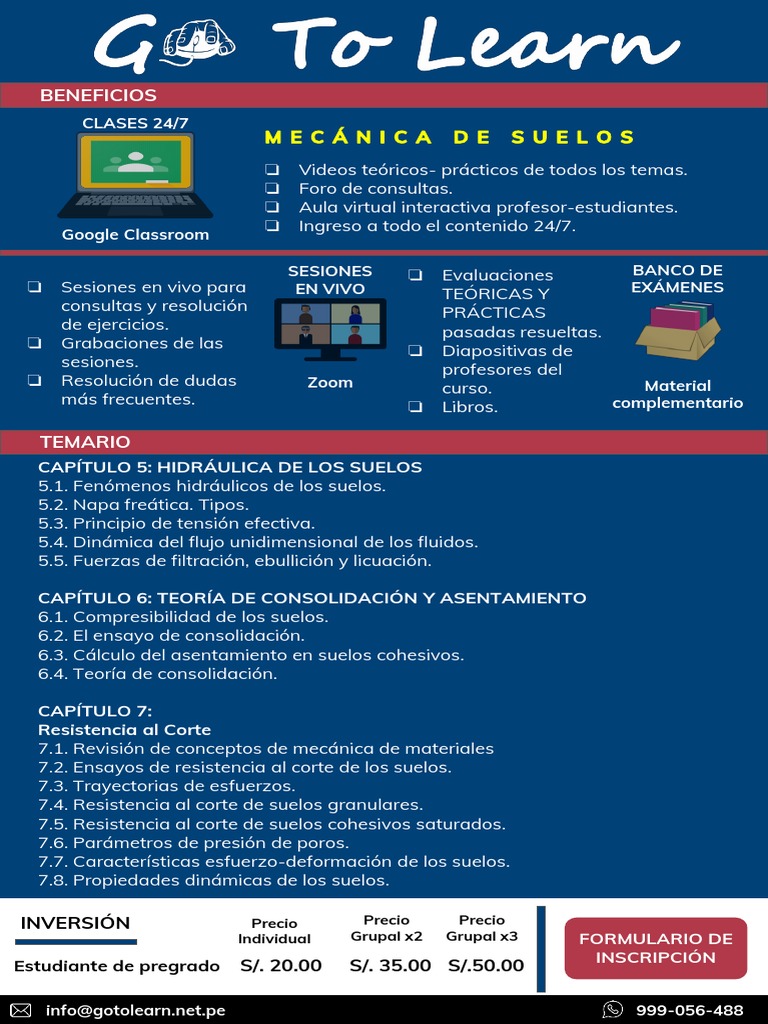 Brochure Mecánica de Suelos PC3 PDF | PDF