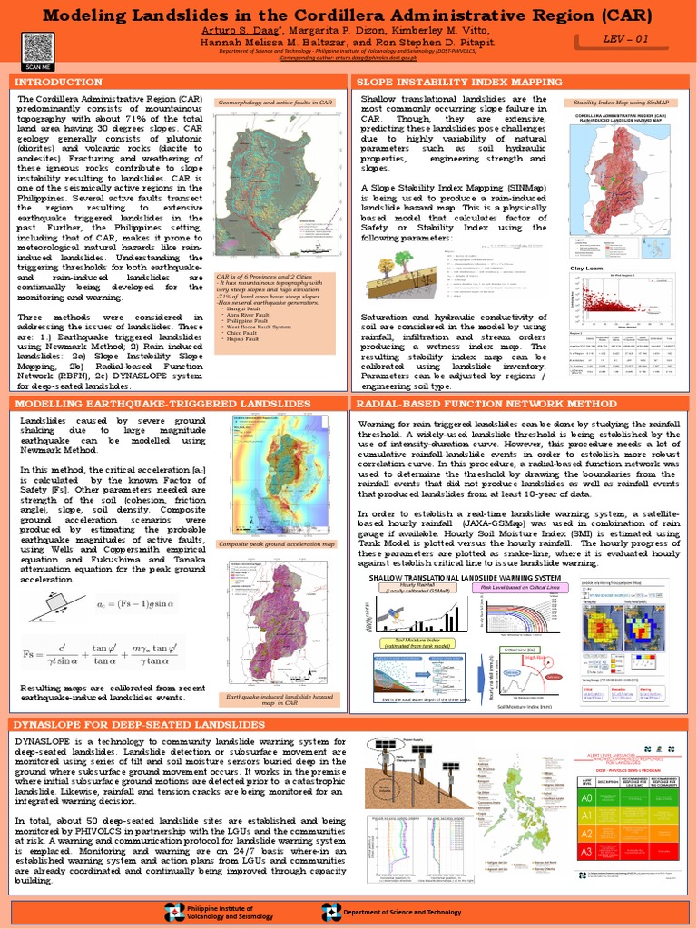Poster CAR LANDSLIDE MODELLING Final1 | PDF | Landslide | Earthquakes
