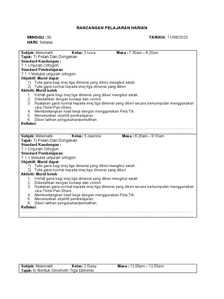 RPH m30 Selasa | PDF