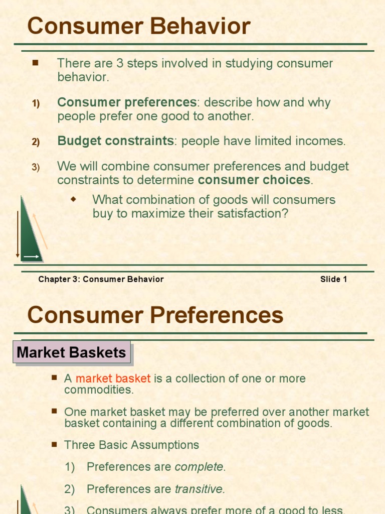 Consumer Behavior and Preferences | PDF | Utility | Consumer Behaviour