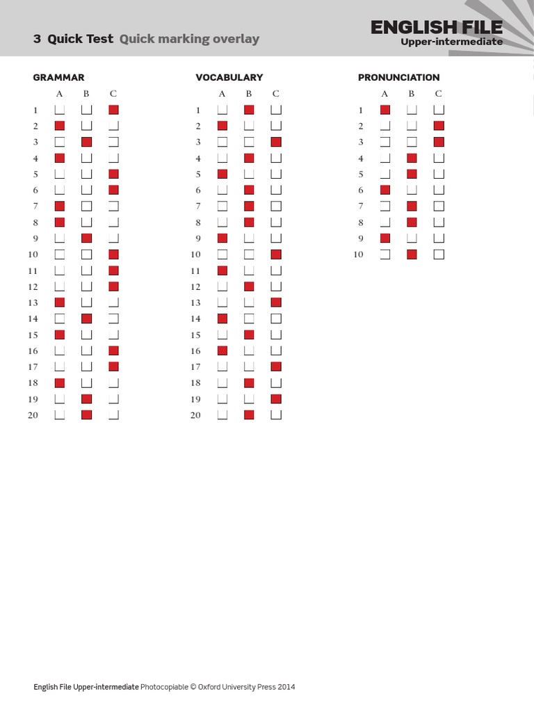 Quick Test 3 Key PDF | PDF