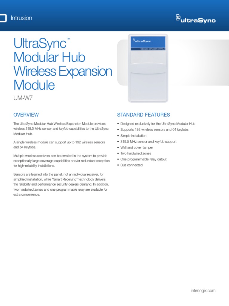 Ultrasync Modular Hub Wireless Expansion: Intrusion | PDF | Security ...