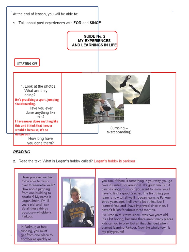 Using "For" and "Since" in English | PDF | Beverages | Foods