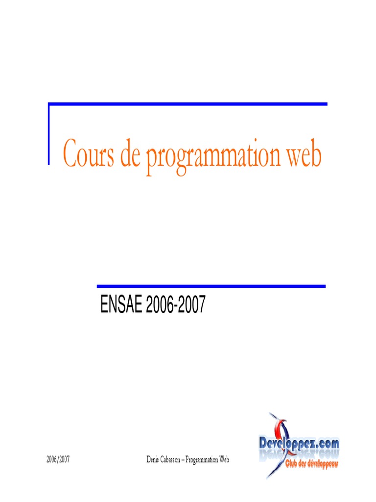 Programmationweb-Cours 01 | PDF | Programmation web | Internet