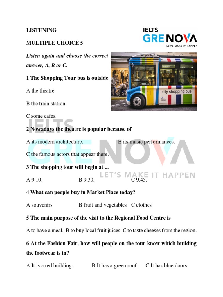 Shopping Tour Listening Exercise | PDF