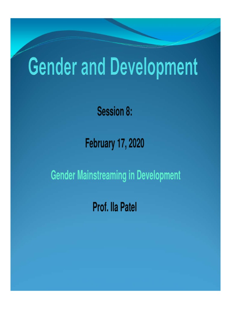 Gender Mainstreaming in Development | PDF | Gender Mainstreaming | Gender