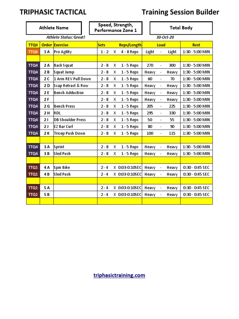 Triphasic Tactical Workout Creator Single User Powered by Sorinex ...