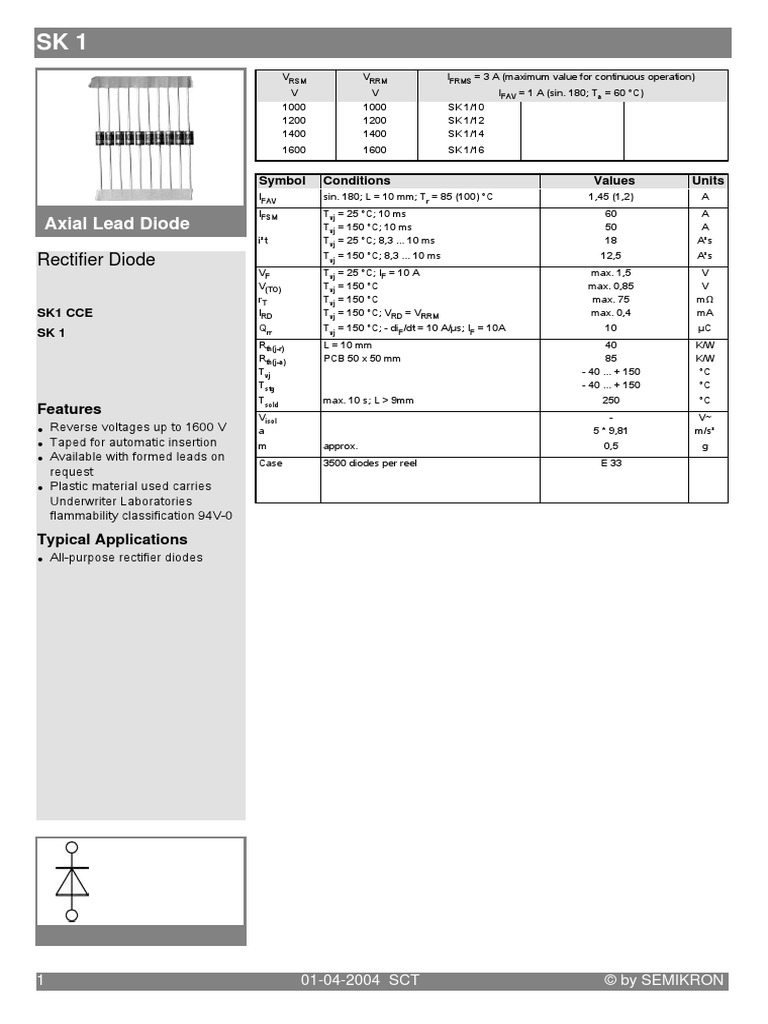 Axial Lead Diode | PDF | Diode | Condensed Matter Physics